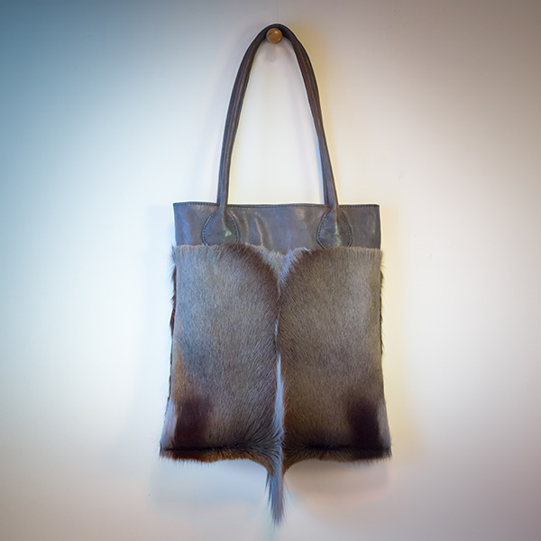Springbok leather tote - Brown Grey - ModeTM